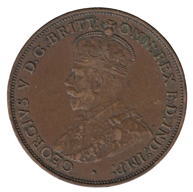 1917 I AUSTRALIA One Penny – George V Bronze Coin Indian Mint ...