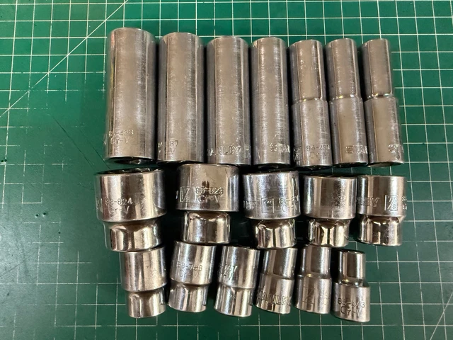 STANLEY 14 PIECE 1/2 Drive SAE Socket Set - CR-V 14 - 1 1/4 - 7/16 $12. ...
