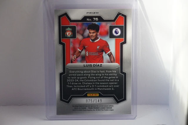 2023-24 PANINI PRIZM EPL Breakaway Pink 075/149 LUIS DIAZ Liverpool FC ...
