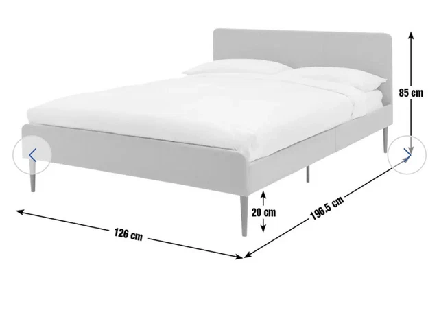 ARGOS HOME KRISTOPHER Small Double Fabric Bed Frame - Cream. Including ...