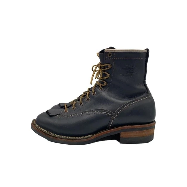 WESCO LACE-UP BOOTS Black Leather US 8.5 Ankle Height 21.5cm Outsole 29 ...