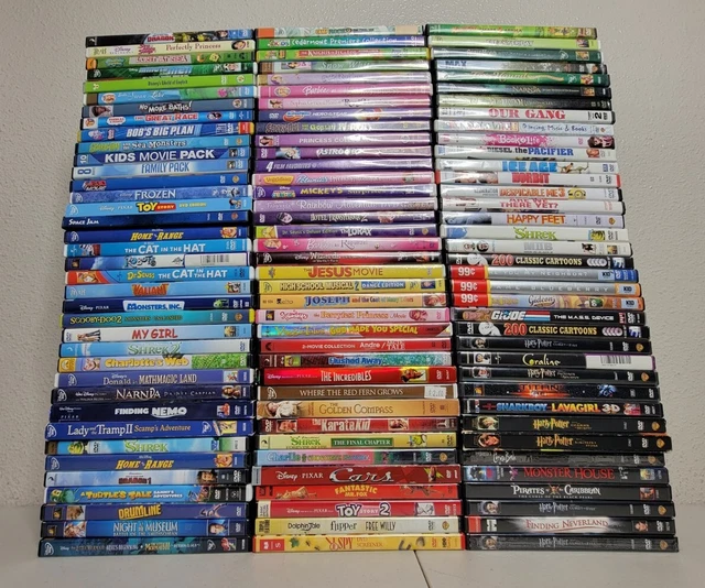 LOT OF 14 Kids Movies Family Friendly Animated Barbie TMNT Smurfs ...