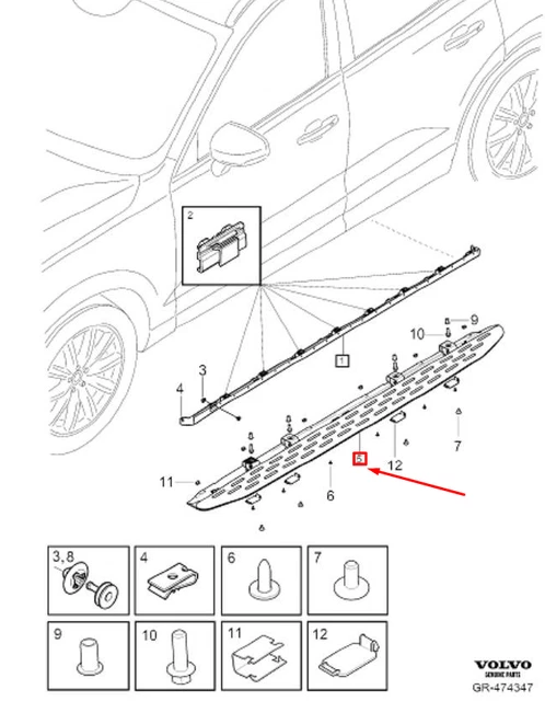 NEW VOLVO XC60 Mk2 Right Side Sill Panel Moulding 32270021 Genuine £745 ...