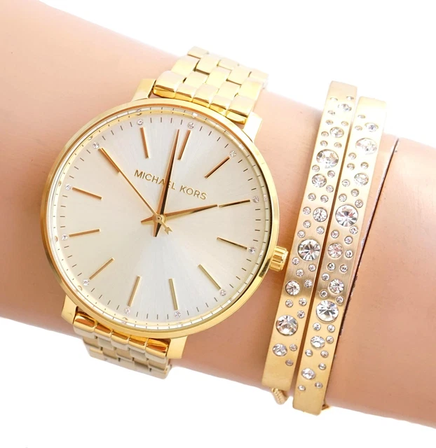 MICHAEL KORS MONTRE pour Femmes Montre MK3898 Paper IP Gold Analogue ...