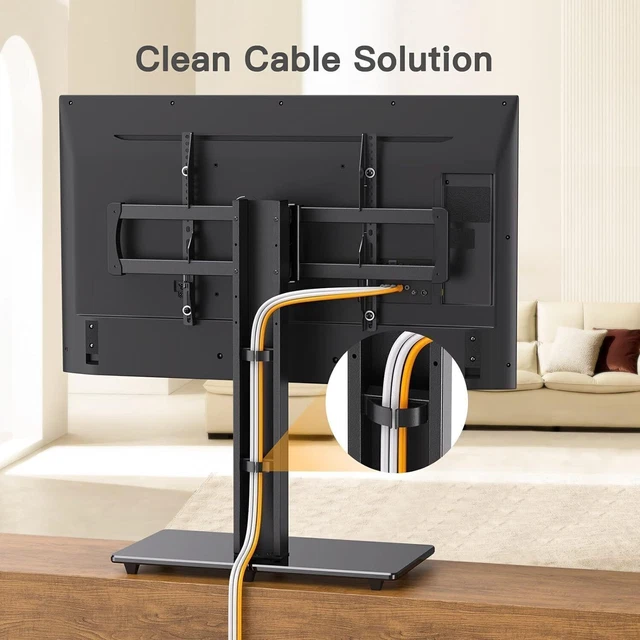 DUAL MONITOR LED LCD TV Swivel Desk Mount Stand 50 55 60 70 75" VESA ...