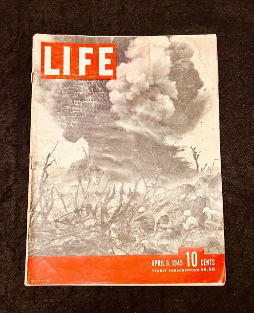LIFE MAGAZINE WWII Battle of Iwo Jima Explosion Hitler Last Stand April ...