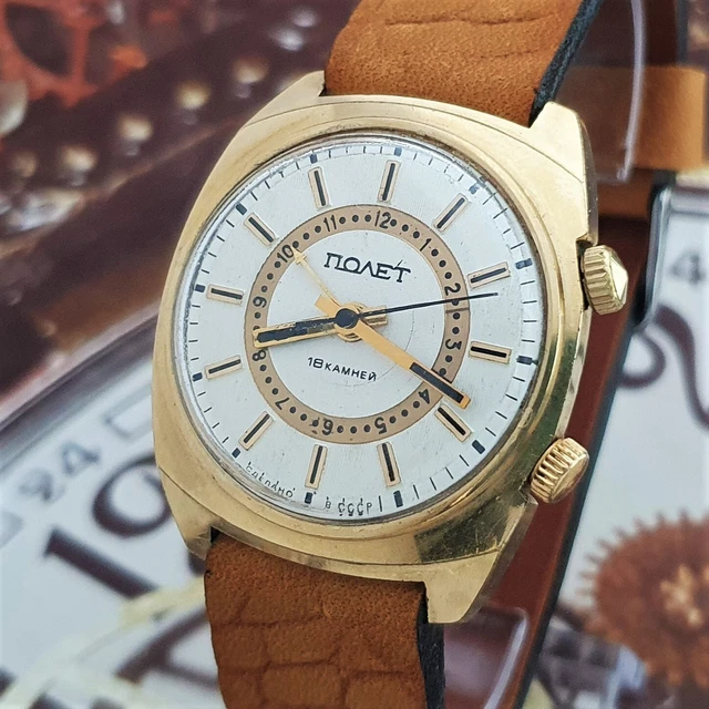 VINTAGE WATCH USSR POLJOT SIGNAL Soviet Wistwatch Alarm 1MChZ 2612.1 ...