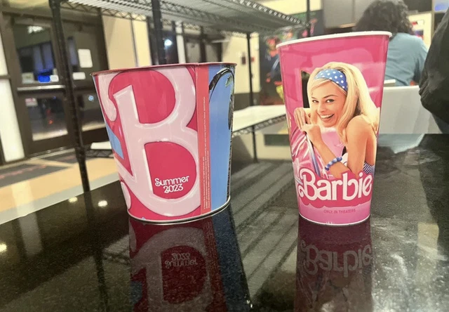 BARBIE MOVIE 2023 Cinemark Popcorn Tin Bucket And Cup Combo EUR 50,48 ...