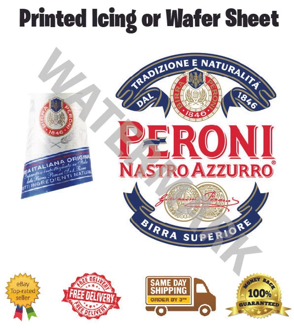PERONI LABEL EDIBLE Wafer Icing Cake Topper £6.49 - PicClick UK
