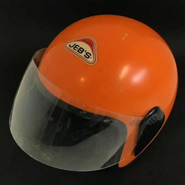 VINTAGE JET ORANGE Jeb's 70S/80S Helmet Helmet Motorcycle Agv Arai Nava ...