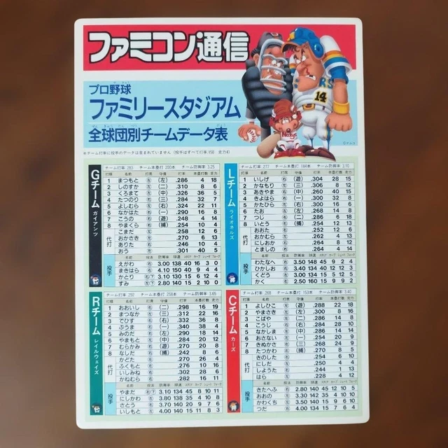 RARE FAMICOM TSUSHAPPENDIX GeneratiPro BasebFamily Stadium DatUnderlay ...