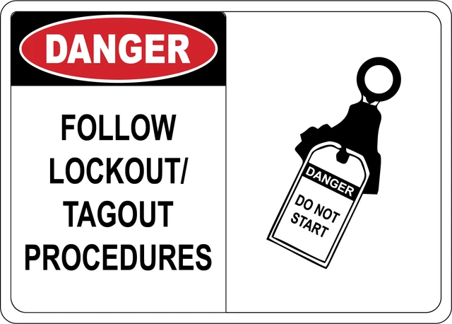OSHA DANGER: FOLLOW LOCKOUT/TAGOUT PROCEDURES| Laminated Vinyl Decal ...