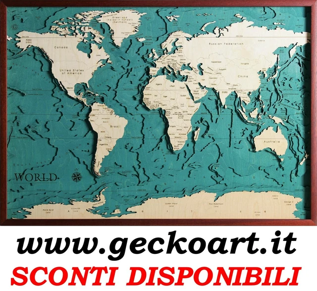 ENGLISH WORLD MAP Map 3D Modern Picture Map Chart | www.geckoart.it £ ...