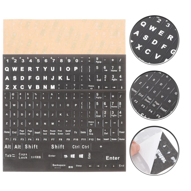 3 SHEETS PVC Computer Letter Stickers English Keyboard Labels £7.11 ...