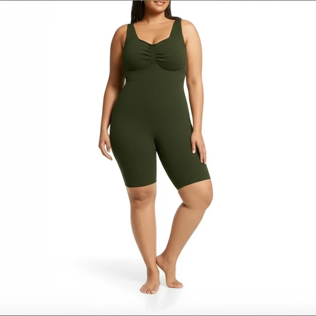 NWT YITTY BODYSUIT 1X/2X Crisp Pine Shaping Thong Medium Compression £ ...