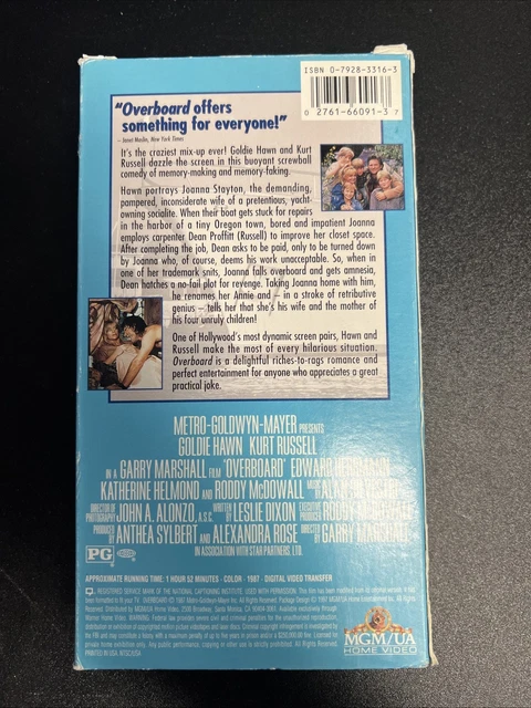 OVERBOARD VHS GOLDIE Hawn Kurt Russell MGM Movie Time Comedy £4.99 ...