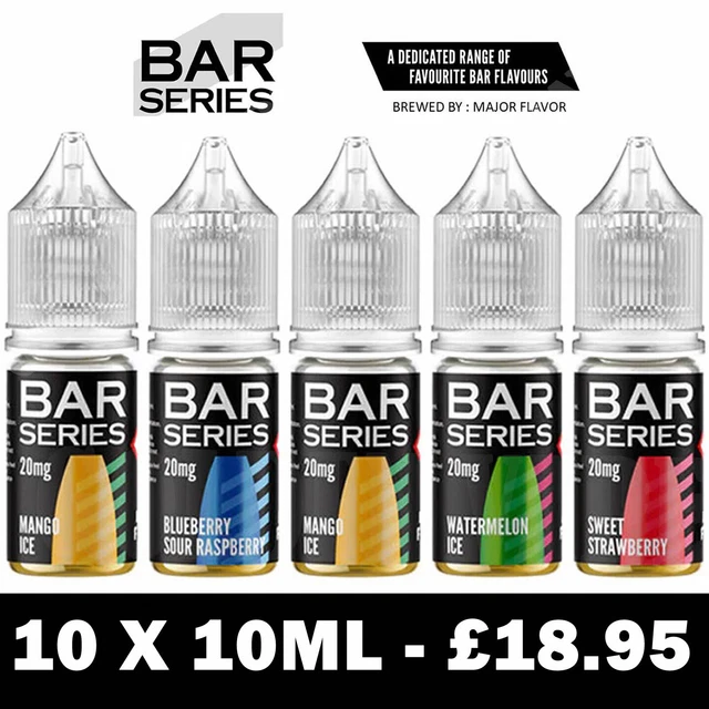 10 X 10MI Bar Series Nic Salts 10mg 20mg 50VG/50PG Nicotine Pod Salts ...