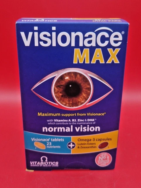 VITABIOTICS VISIONACE MAX - 56 (28 Visionace Tablets + 28 Omega 3 ...