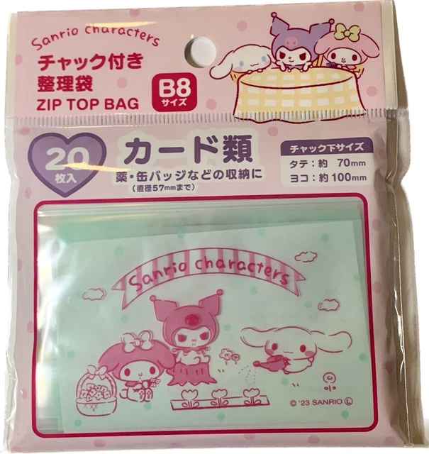 Sanrio X Daiso Kuromi Melody Cinnamoroll Zip Bags B8 Size 20 Pcs 9 11