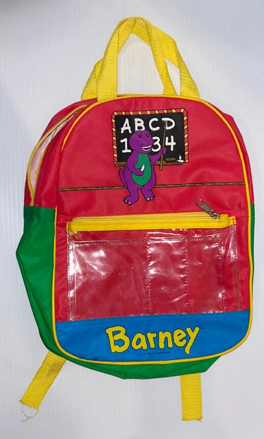 VINTAGE 1992 LYONS Group Barney Backpack W/ Clear Pouch. He Loves You ...