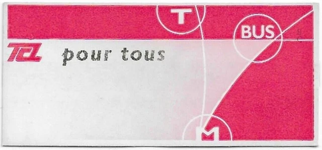 TICKET DE BUS métro et tramway pour tous TCL Lyon 2002 EUR 1,00 ...
