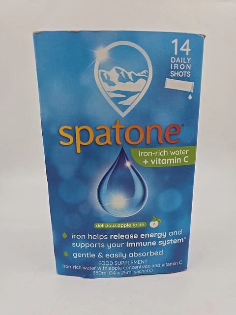 SPATONE LIQUID IRON Sachets Apple With Vitamin C Gentle Absorption 14 ...
