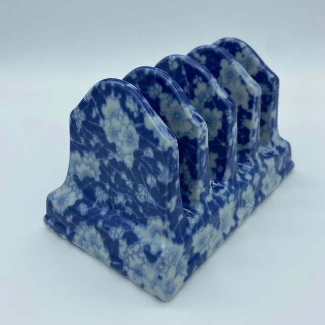 IRONSTONE CHINA BLUE And White Ceramic Toast Rack £14.95 - PicClick UK