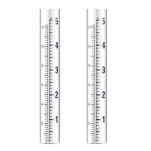 2PCS RAIN GAUGE Clear Easy Read Precision Gage Tool Test Tube Garden £9 ...