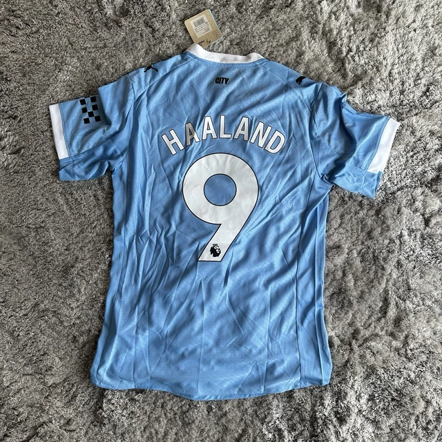 MANCHESTER CITY 2025/26 Home Kit Number 9 Haaland Men’s Size Large £37. ...