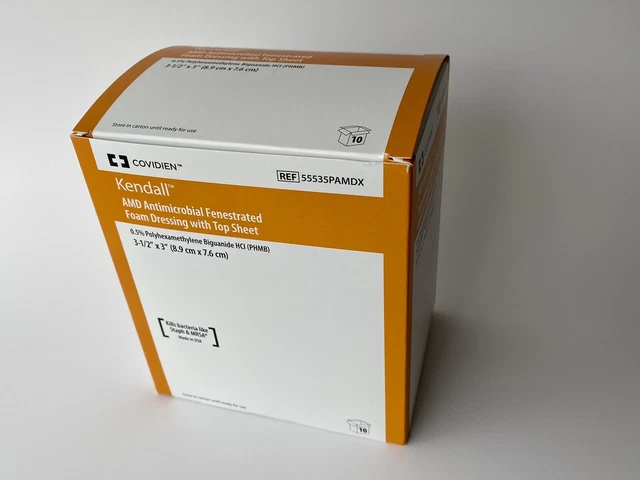 COVIDIEN KENDALL AMD Antimicrobial Fenestrated Foam Disc Dressing REF ...