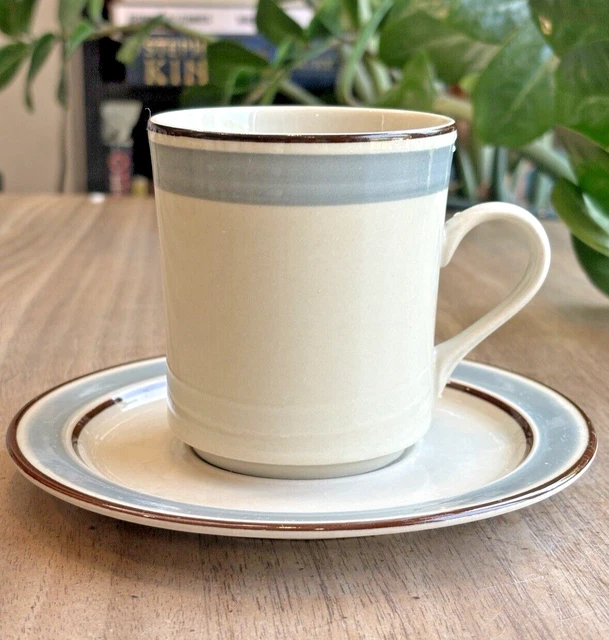 STRATA GRAY 875 by SANGO Japan - Set of 6 Coffee Cups + Saucers MINT ...