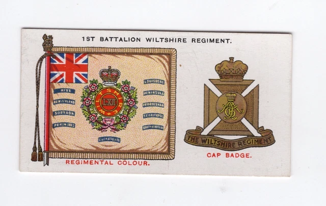 REGIMENTAL STANDARDS & Cap Badges 1930 #35 1st Battalion Wiltshire ...