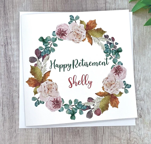 Handmade Personalised Retirement Card For Her Good Luck Leaving