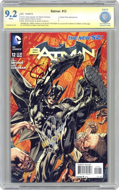 BATMAN #12B HITCH Variant CBCS 9.2 SS Capullo/Snyder/Florea 2012 EUR 69 ...