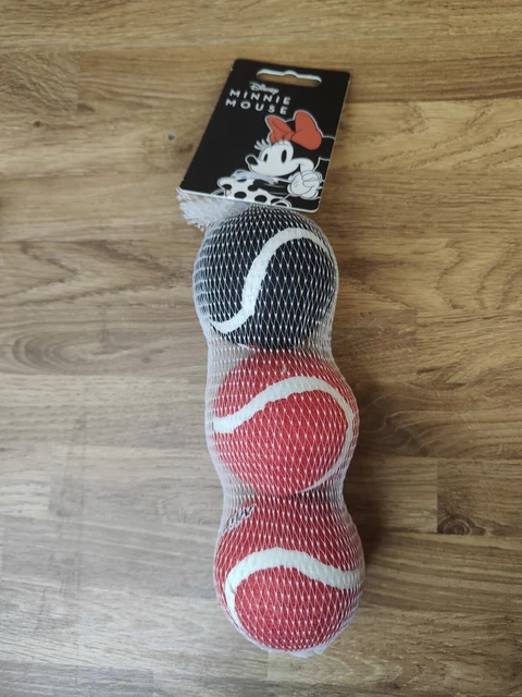 DISNEY MINNIE MOUSE Tennis Ball Set 3 balls for Dogs nice Dog Toy for ...