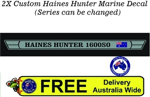 2X HAINES HUNTER 1600SO Boat Decal, Haines Hunter 1200mm Marine Boat ...