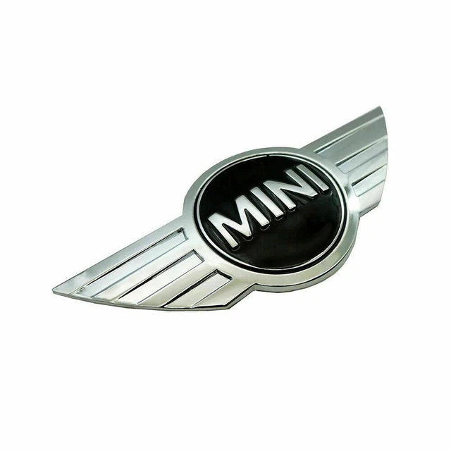 MINI BADGE LOGO Front Bonnet Chrome Hood Metal Sticker . Emblem Cooper ...