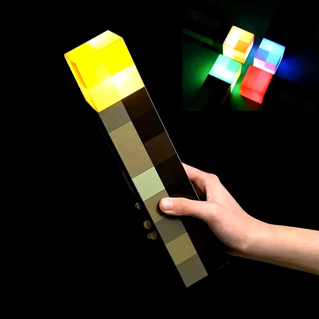 MINECRAFT GAME TORCH Lamp Led Night Light Home Decors USB Rechargeable ...