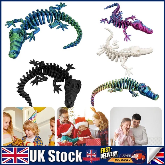 3D PRINTED FLEXIBLE Articulated Fidget Toys Crocodile Desk Toy for ...