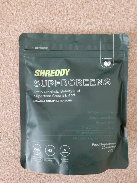 SHREDDY SUPERGREENS MANGO & Pineapple Flavour - 1 Pack- 240g BB ...