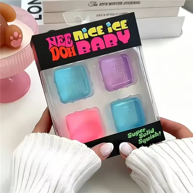 NEEDOH NICE ICE Baby 4-Pack - Clear Gel-Filled Squishy Cubes ...