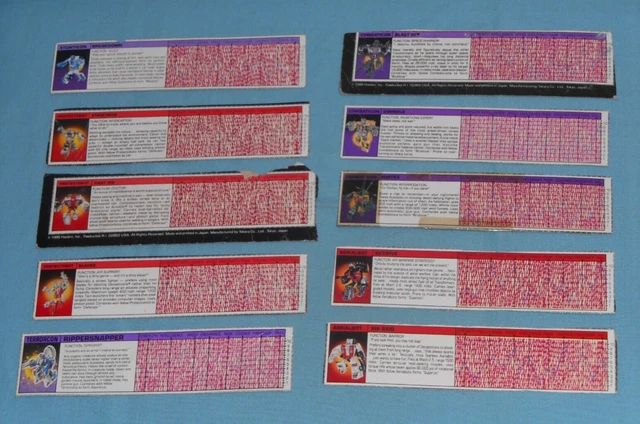 ORIGINAL G1 TRANSFORMERS TECH SPECS LOT x10 Vortex Blast Off Blades ...