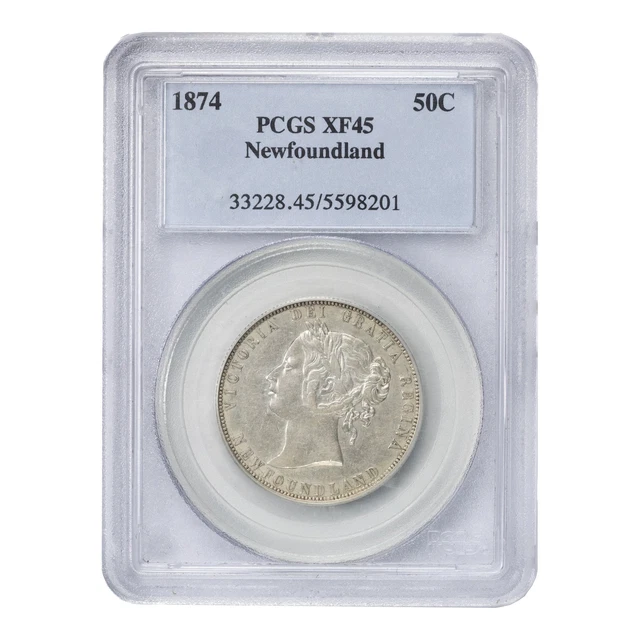 NEWFOUNDLAND 1874 50 Cents Silver Coin - PCGS XF-45 $1,250.00 - PicClick CA
