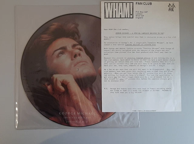 GEORGE MICHAEL CARELESS Whisper Picture Disc Complete with Original ...