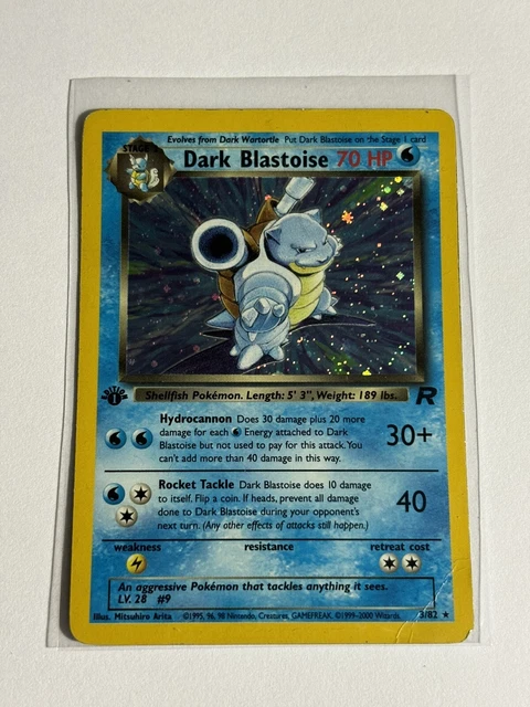 POKÉMON TCG DARK Blastoise Team Rocket 3/82 Holo 1ère édition Holo Rare ...