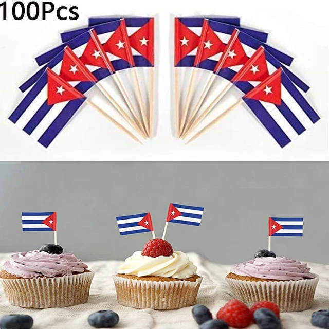 DESSERT DECORATIONS CUBAN Flags Cupcake Toppers Cake Topper Cuba ...