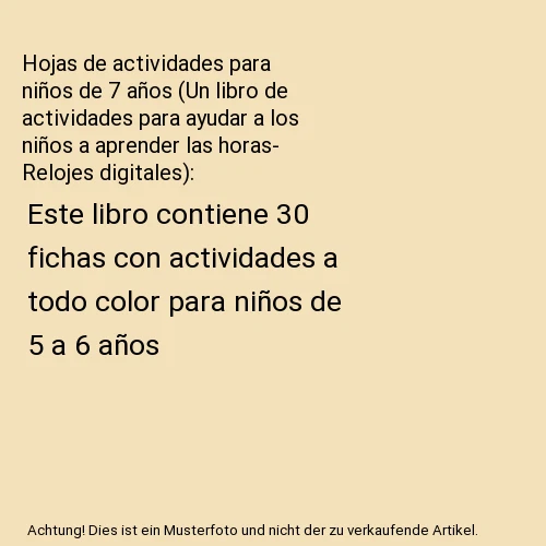 HOJAS DE ACTIVIDADES para niños de 7 años (Un libro de actividades para ayudar EUR 12,72 ...