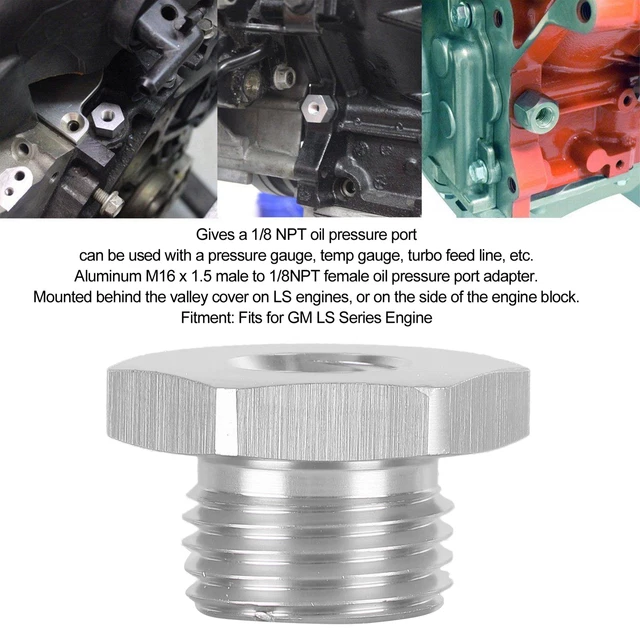 OIL PRESSURE SENSOR Adapter Aluminum LS Engine Swap M16 1.5 Adapter To 1/8 NPT $19.18 - PicClick AU