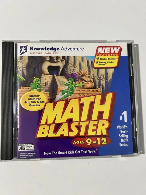 MATH BLASTER CD Ages 9-12, Windows CD-Rom, Vintage 90s Retro $6.99 ...