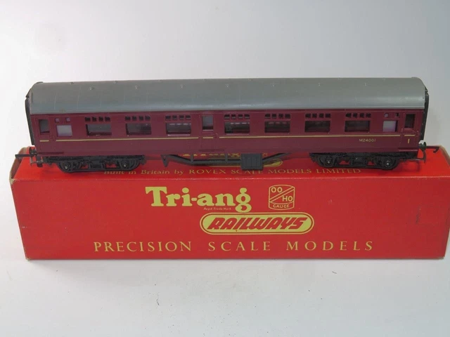 VINTAGE TRI-ANG RAILWAYS R.321 OO Main Line Composite Coach Maroon ...